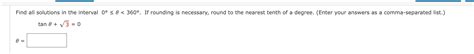 Solved Find all solutions in the interval θ