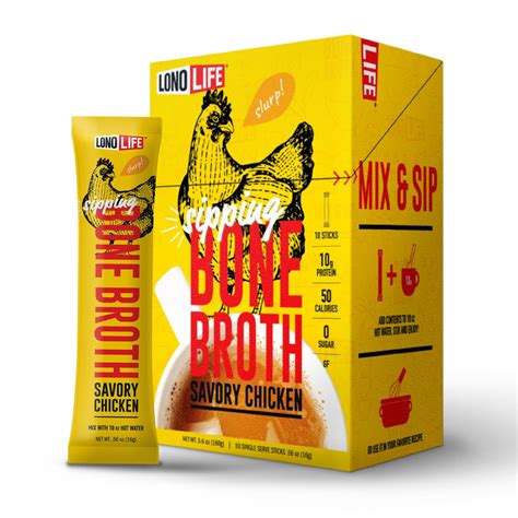 Lonolife Drinkable Chicken Bone Broth Sticks 10g Protein Keto