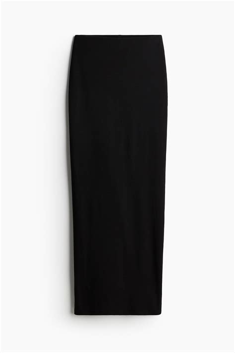 Ribbed Pencil Skirt Black Ladies Handm Us