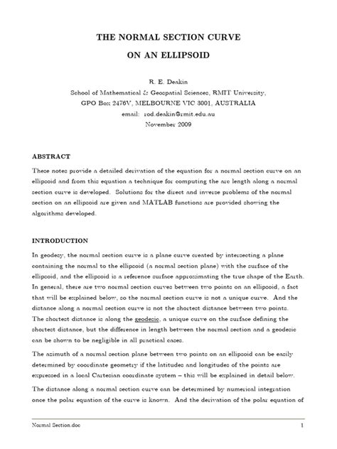 Normal Section Pdf