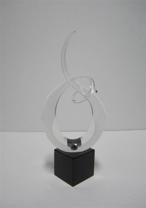Signed Vintage Abstract Art Glass Sculpture For Sale At 1stdibs