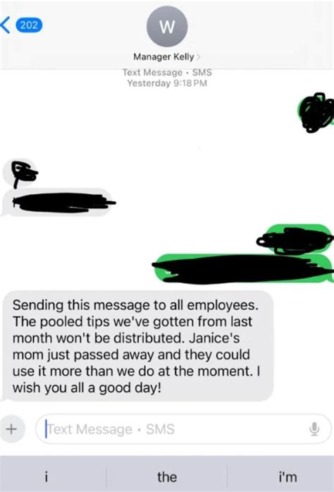 Server Upset After Manager Donates Pooled Tips To A Struggling Co