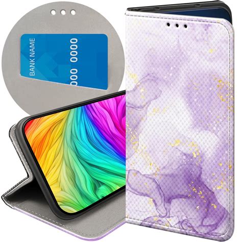ETUI Z KLAPKĄ DO ALCATEL 1S 2021 3L 2021 WZORY FIOLETOWE FIOLET
