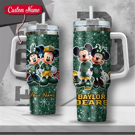 Ncaa Baylor Bears Mickey And Minnie Couple Custom Stanley Cup 40 Oz 30 Oz Tumbler With Handle