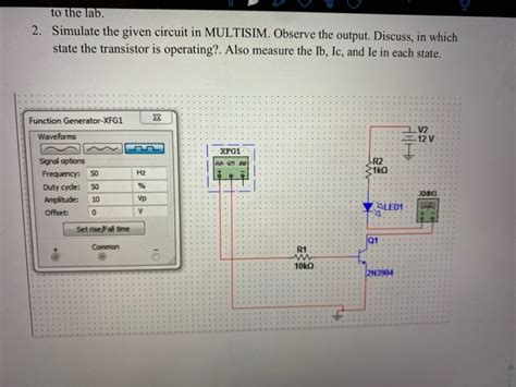 solved to the lab 2 simulate the given circuit in