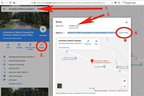 How To Embed A Google Map Into A Web Page Plugged In For UMaine Extension Staff And Volunteers