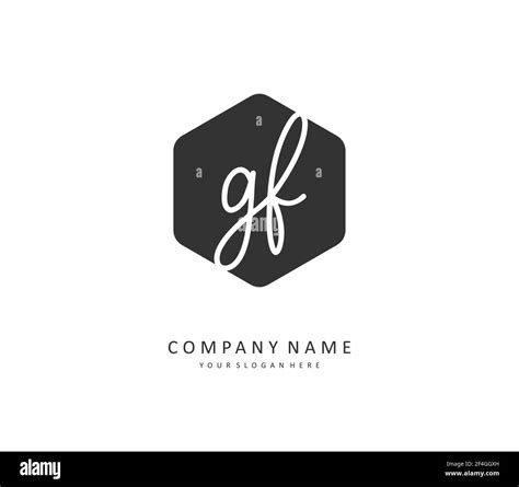 Gf Lettre Initiale écriture Manuscrite Et Logo De Signature Un Concept