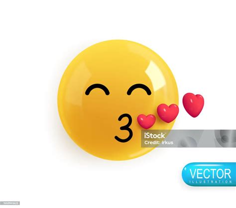 Icône 3d Réaliste Visage Emoji Rendu Demoji Couleur Jaune Brillant Dans