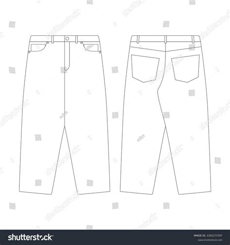 Template Baggy Pants Jeans Vector Illustration Stock Vector Royalty