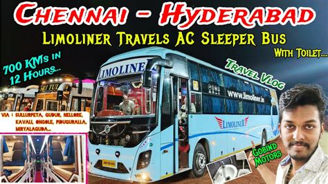 Chennai Hyderabad Limoliner Travels Bus 🚍 Travel Vlog 💥 Ac Sleeper