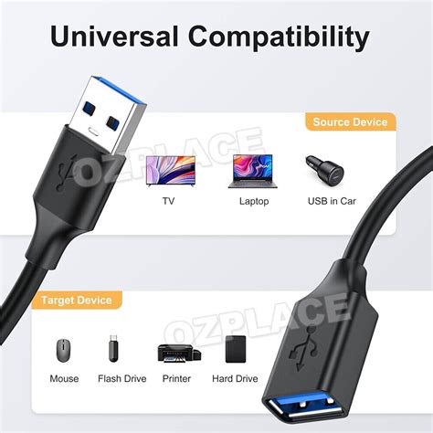 USB Extension Data Cable USB 3 0 Male To Female Adpter Cord For PC Laptop Camera EBay