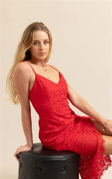 Scallop Lace Asymmetric Dress Pagani