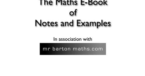 The Maths E Book Notes And Examples Mtg Bookshelf