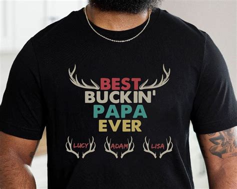 Personalized Best Buckin Papa Ever Svg Fathers Day Svg Hunting Dad