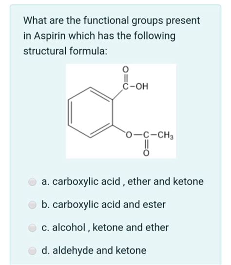 Aspirin Functional Groups