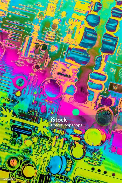 다채로운 양식의 초현실적 전자 회로 기판 세부 예술적 표현 0명에 대한 스톡 사진 및 기타 이미지 0명 Cpu 개념 Istock