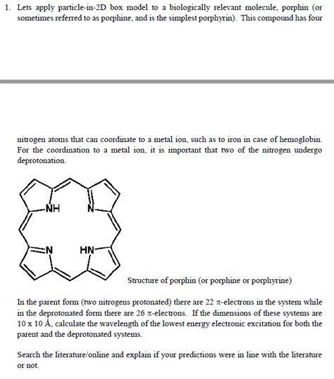 Solved Lets Apply Particle In D Box Model To A Chegg