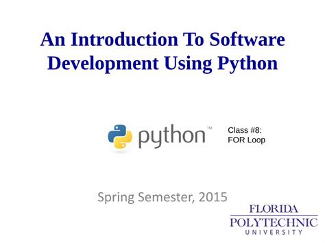 Pdf An Introduction To Python For Loop Dokumentips