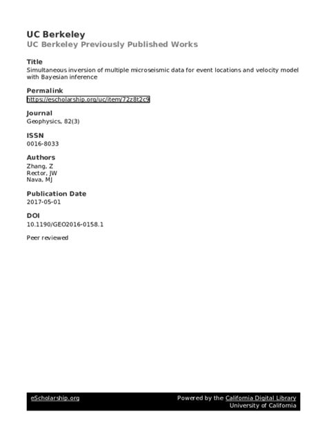 pdf simultaneous inversion of multiple microseismic data for event