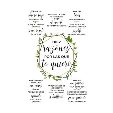 Lámina Las Razones Por La Que Te Quiero