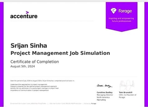Completed Project Management Job Simulation By Forage And Accenture Srijann Sinha Posted On The