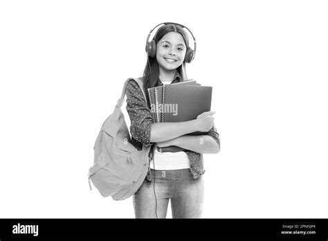 Back To School Full Length Of Teenager School Girl With Backpack Hold