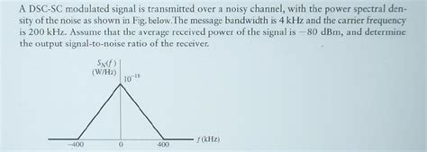 Solved A Dsc Sc Modulated Signal Is Transmitted Solutioninn