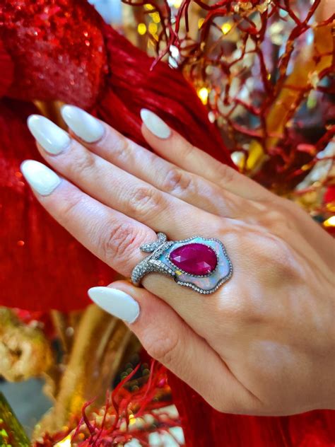 Chatila 354 Carat Ruby Opal And Diamond Ring For Sale At 1stdibs