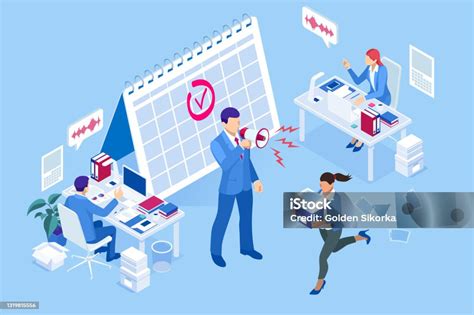 등등 측정 프로젝트 마감일 성공으로 가는 길에 시간 관리 시간 관리 프로젝트 계획 일정을 작업하는 과로 한 남자의 기한 개념 개념에 대한 스톡 벡터 아트 및 기타 이미지