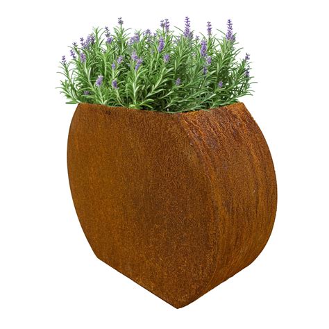 Rounded Small Planter 100 X 250 X 200mm Black Or Corten Steel The Ideal Garden