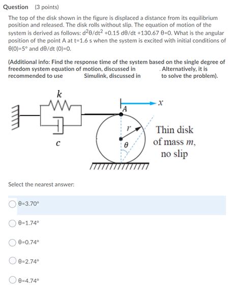 Solved Question Points The Top Of The Disk Shown In The Chegg Com