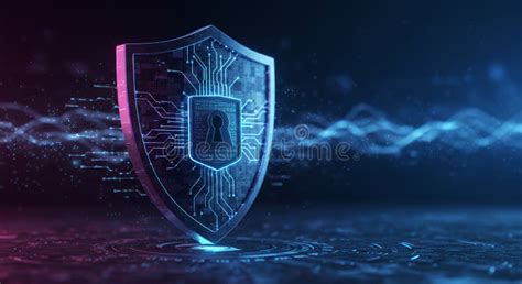 Cyber Security Shield Guarding Digital Data with Keyhole Lock Design ...