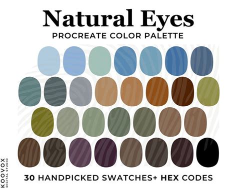 Eye Color Palette Procreate Color Swatches Hex Codes Anime Digital