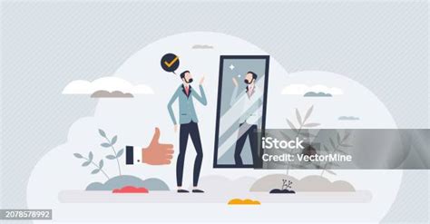 자기 발표 및 자신을 소개하는 방법 배우기 작은 사람 개념 가리키기에 대한 스톡 벡터 아트 및 기타 이미지 가리키기 개념
