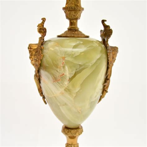 Large Antique French Onyx And Gilt Metal Table Lamp For Sale At 1stdibs