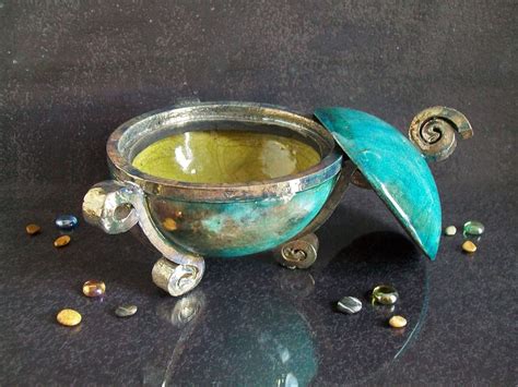 Raku Pottery Footed Jar With Lid Ceramic Container For Etsy