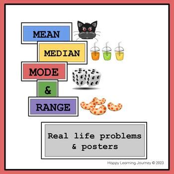 Mean Median Mode Range Posters And Real Life Problems Upper Elementary