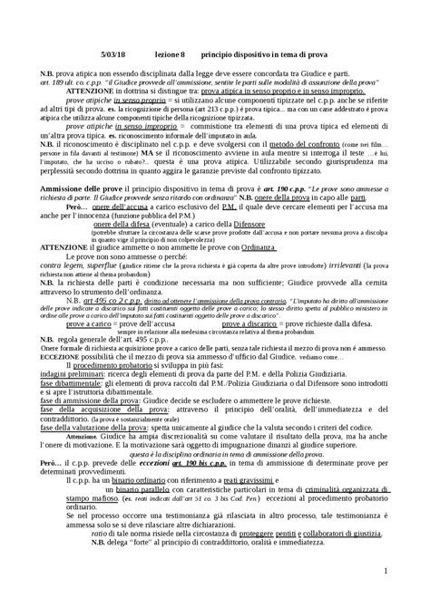 Procedura Penale 1 Riassunti Lezione Frontale Docsity