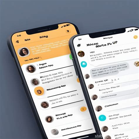 Mock UI Messaging App Design Stable Diffusion Online