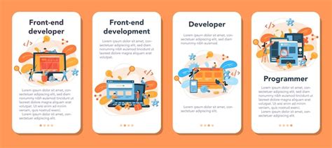 desarrollo de front end plano vector premium