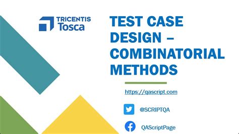 Tosca Tutorial Lesson 54 Use Different Combinatorial Methods To