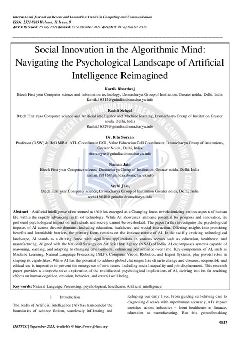 (PDF) Social Innovation in the Algorithmic Mind: Navigating the Psychological Landscape of ...