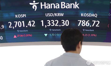 코스피 상승 출발장중 2700선 회복