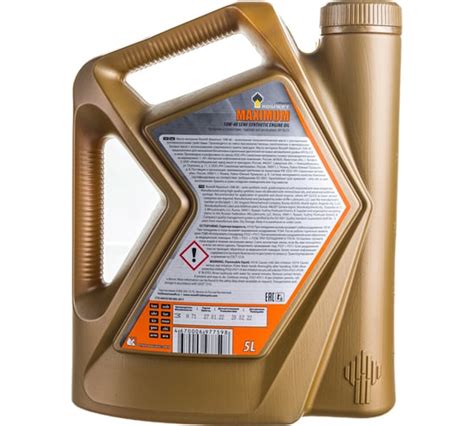 Моторное масло РОСНЕФТЬ Maximum 10W-40 SG-CD п-синт. кан. 5 л 40814350 ...