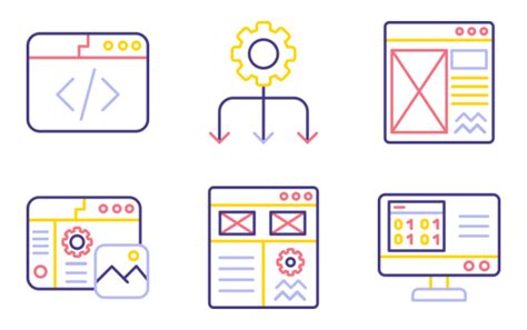 Coding Icon Pack Color Outline 48 Svg Icons