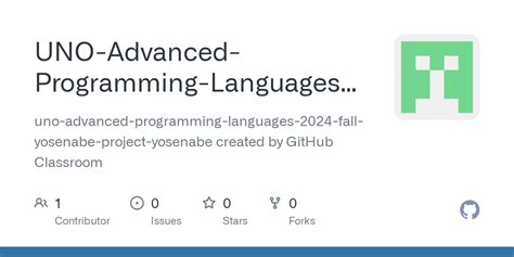 GitHub UNO Advanced Programming Languages 2024 Uno Advanced