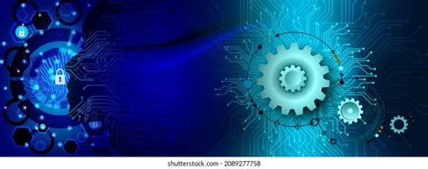 Abstract Technology Background Binary Cogs Concept Stock Illustration