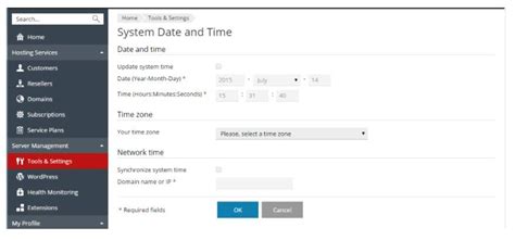 Set System Date And Time Via Plesk Hostway Help Center