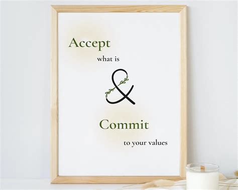 Accept And Commit Quote Poster Act Wall Art For Therapy Etsy