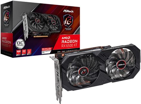 Видеокарта ASROCK Radeon RX 6500 XT Phantom Gaming D OC 4G RX6500XT PGD ...